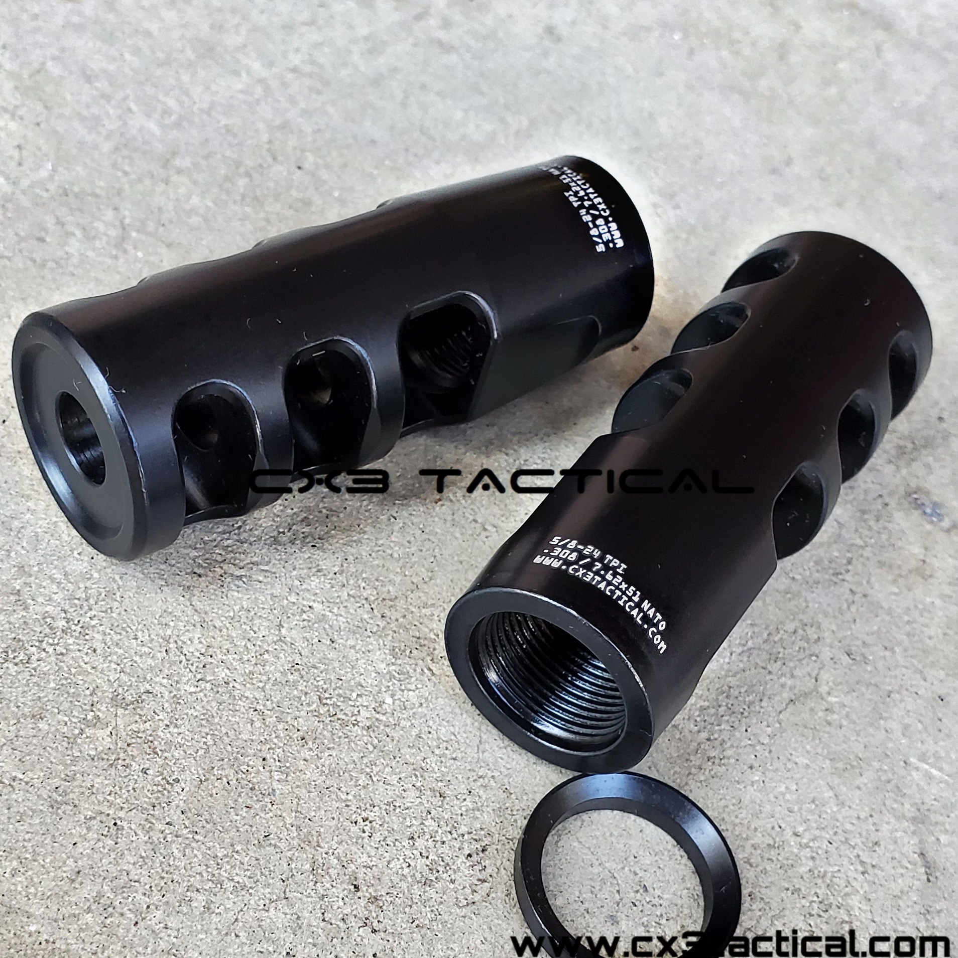  308 Muzzle Brake Compensator Crowned Brake Comp 5 8 24 5 8x24 TPI 308