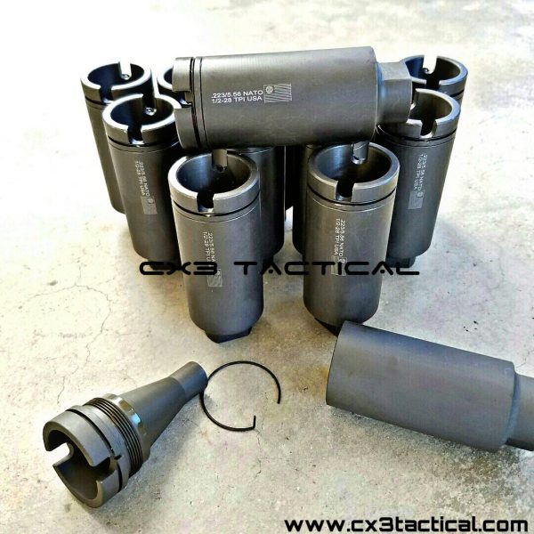 .223 / 5.56 Smooth Finish Krinkov Muzzle Brake Flash Can 2 Piece Flash ...