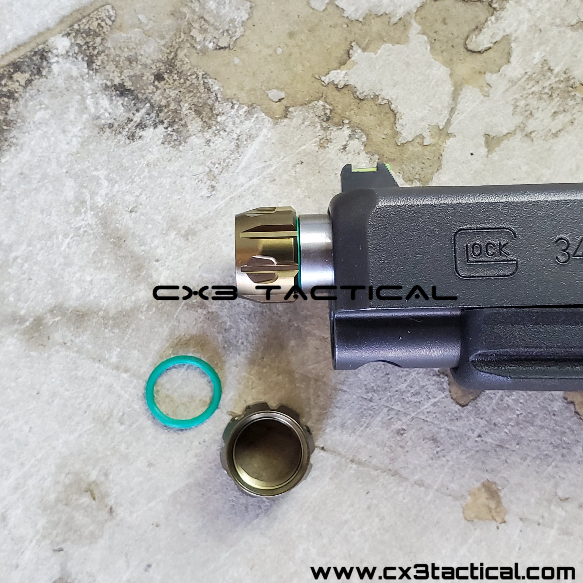 Glock Thread Protector 9mm 1/2-28 TPI Fluted Thread Protector FDE Tan ...