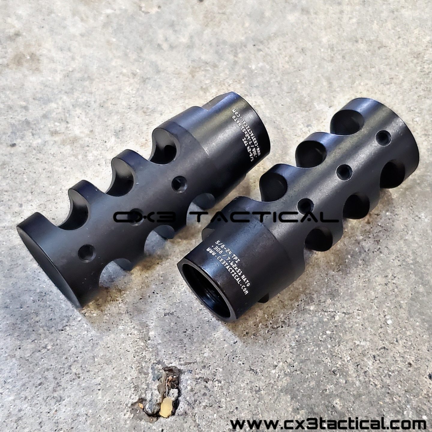 .308 Muzzle Brake Compensator Crowned Brake Comp 5/8-24 5/8x24 TPI 308 ...